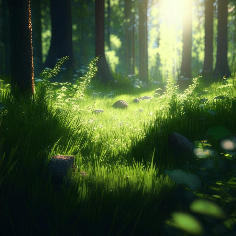 AI generated forest stock illustration. Illustration of green - 276112162