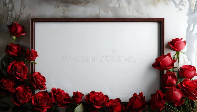 AI-generated Frame Mockup Features a Stunning Display of Red Roses ...