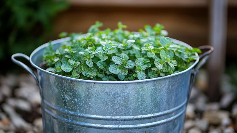 Fresh Microgreens Growing Inside Silver Metallic Container with Vivid ...
