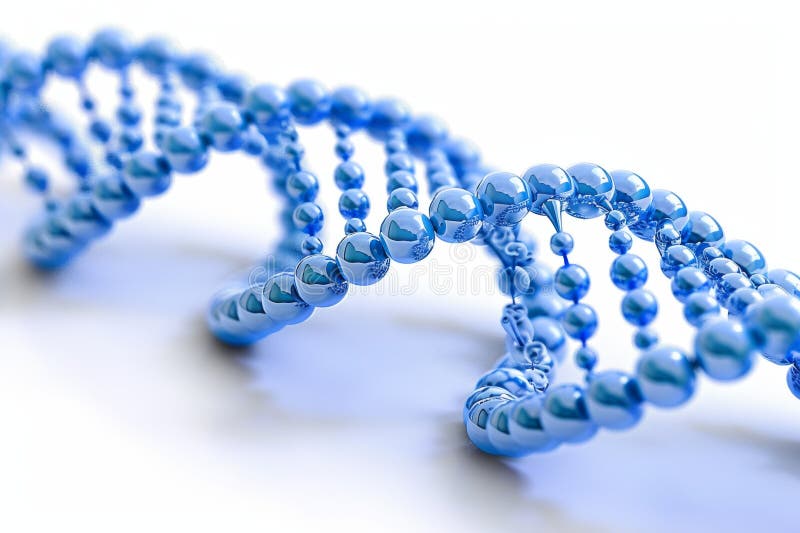 Frosty Blue DNA Strand Under Microscopic View Highlights the Intricate ...