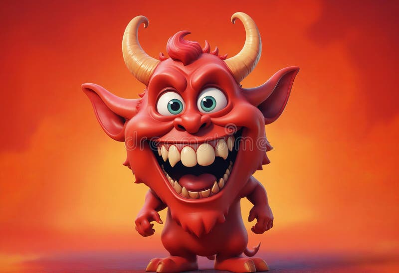 A Funny Devil Character, Cartoonish, Vibrant Colors Stock Illustration ...