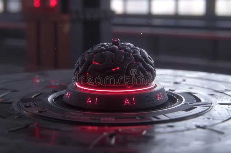 Futuristic AI Brain Model, Capturing Advanced Technology and Digital ...