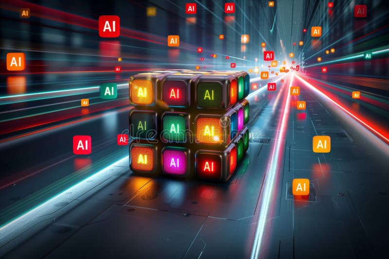 Futuristic AI Control Panel with Digital Interface, Showcasing Advanced ...