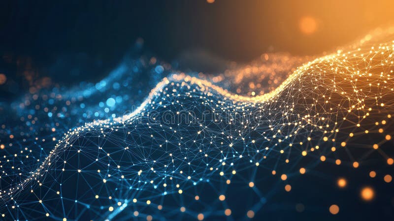 AI Generated Futuristic Data Flowing Across Digital Landscape ...