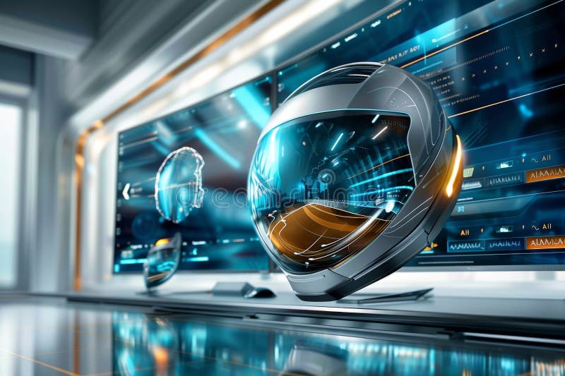 Futuristic AI Digital Display with Holographic Elements, Showcasing ...