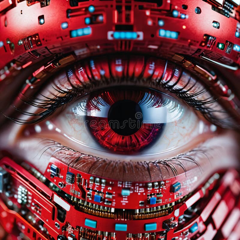 AI Generated Futuristic Image of a Human Eye with Robotic Features ...