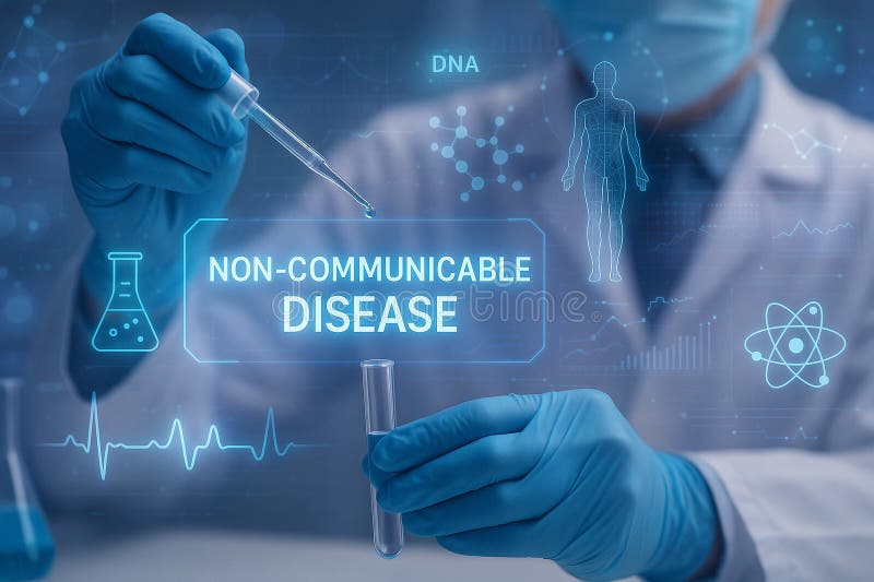 AI Generated Futuristic Science Lab with Gloved Hand Pipetting Liquid ...