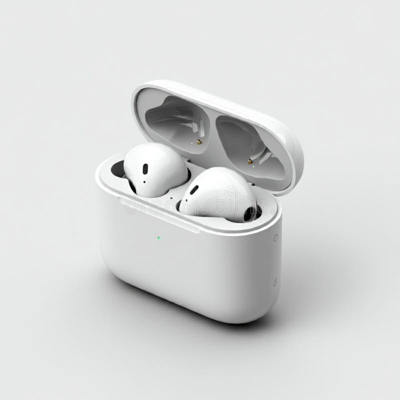 AI Generated Futuristic Transparent Earpods with Digital Interface and ...
