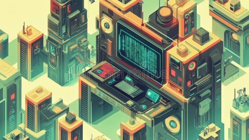 AI-Generated Futuristic Workstation Stock Illustration - Illustration ...