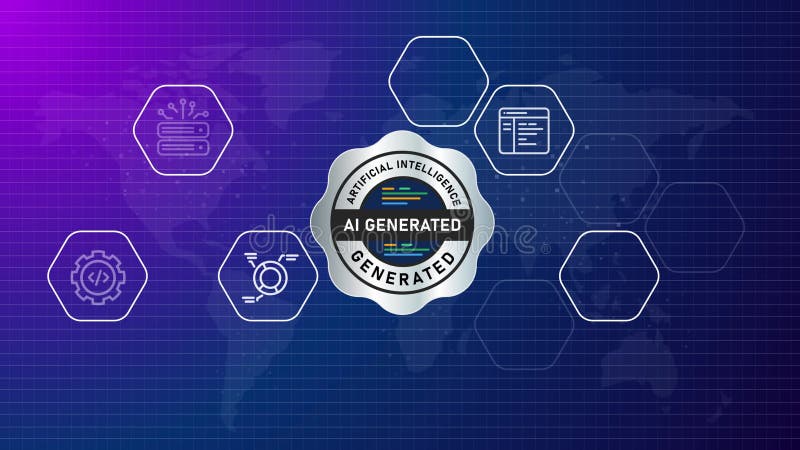 AI Generated Generative Artificial Intelligence Emblem Seal Symbol ...