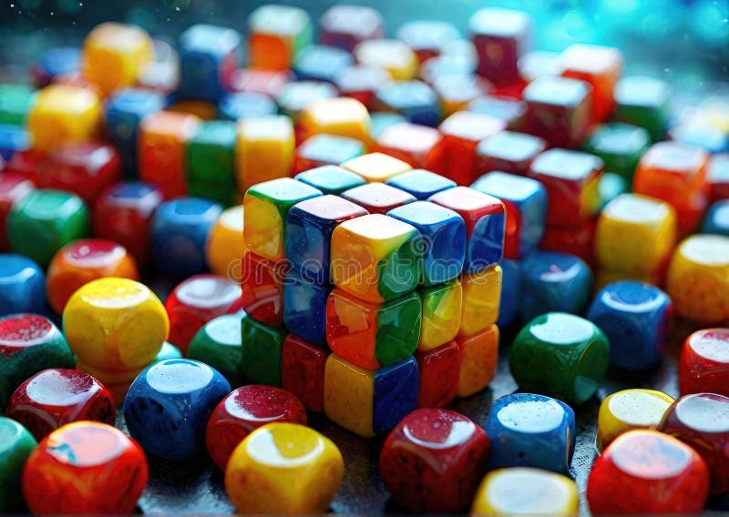 AI Generated Geometric Abstract Art: Rubik S Cube Background HD Photo ...