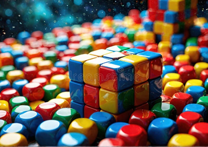 AI Generated Geometric Abstract Art: Rubik S Cube Background HD Photo ...