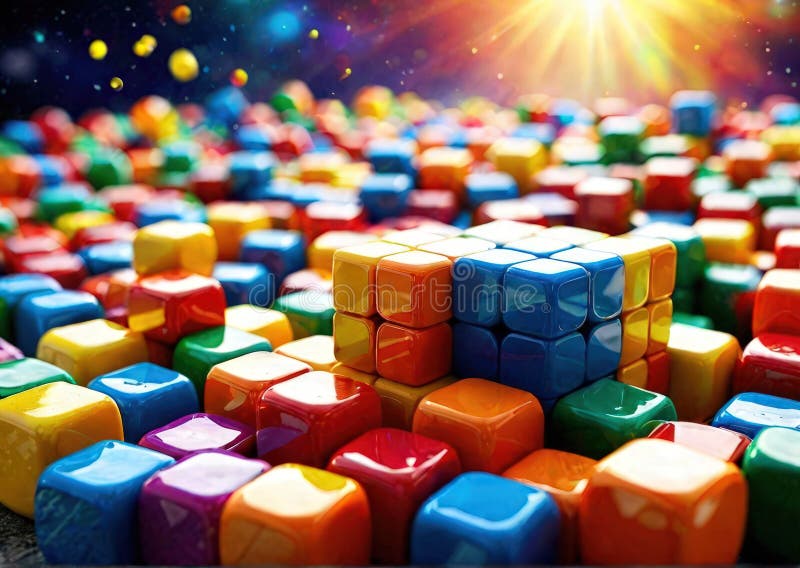 AI Generated Geometric Abstract Art: Rubik S Cube Background HD Photo ...