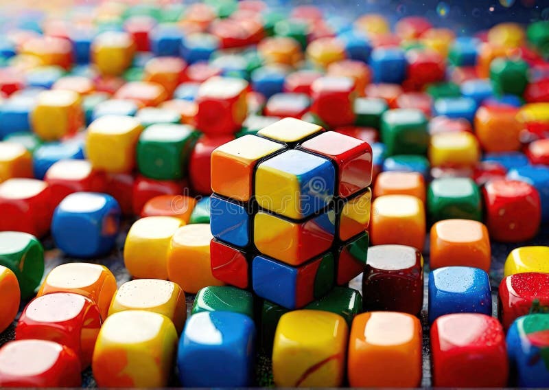 AI Generated Geometric Abstract Art: Rubik S Cube Background HD Photo ...