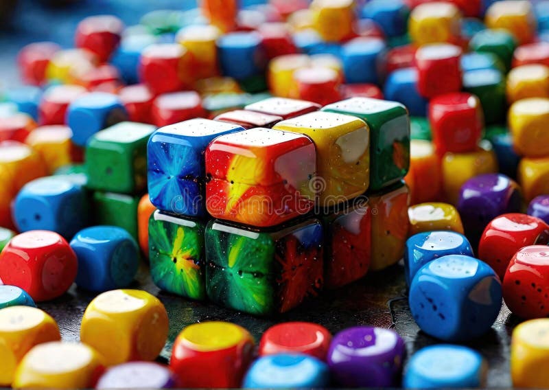 AI Generated Geometric Abstract Art: Rubik S Cube Background HD Photo ...