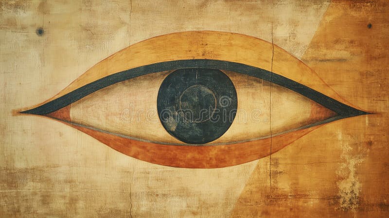 Geometric Artwork Featuring a Stylized Eye with Elongated, Angular ...