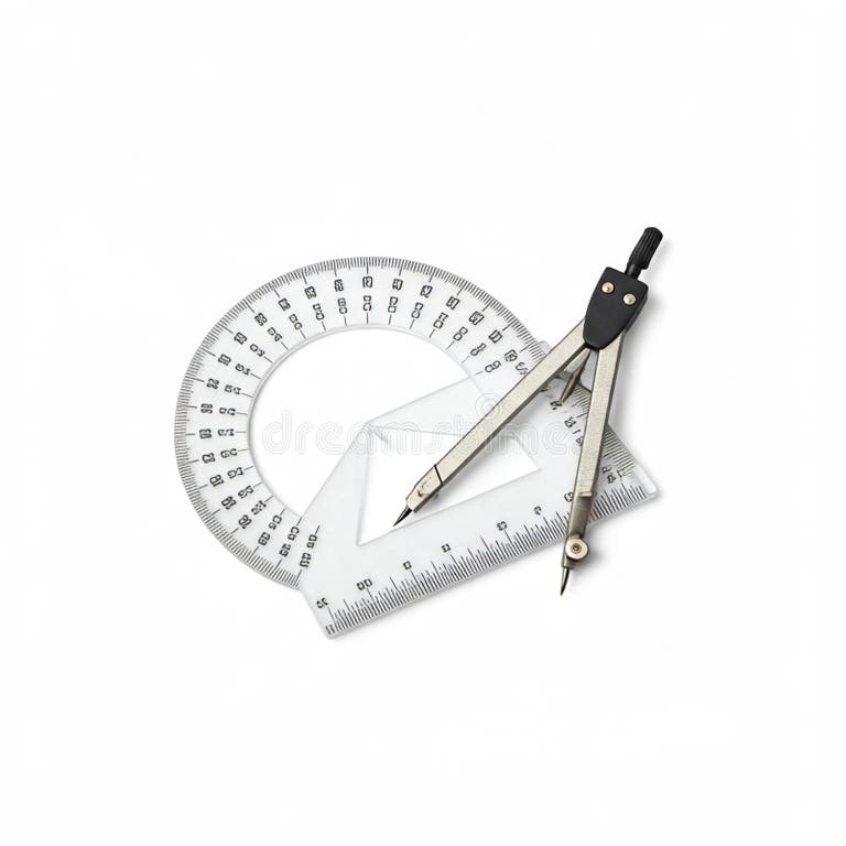 AI Generated Geometry Set with Protractor, Ruler, and Compass Stock ...