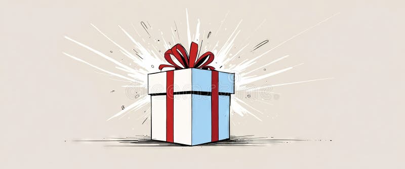 The Gift Box Bursts Open in a Flat Illustration Creating a Dynamic ...