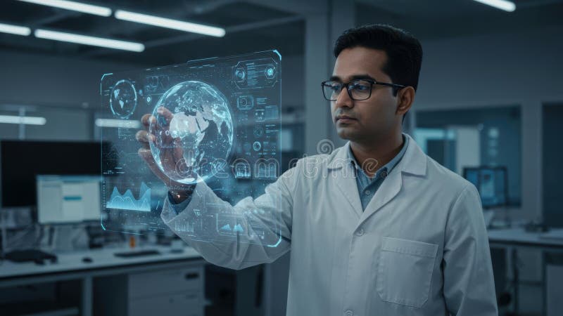 AI-Generated Global Data Visualization Stock Illustration ...