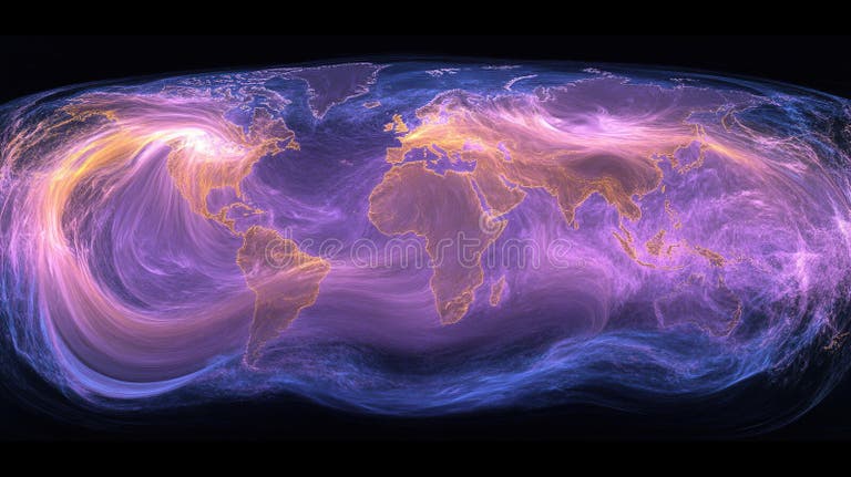 AI-Generated Global Wind Patterns Stock Illustration - Illustration of ...