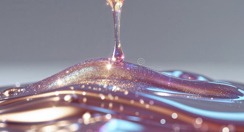 Glossy Liquid Texture with Shimmering Lip Gloss on Surface. Stock Image ...