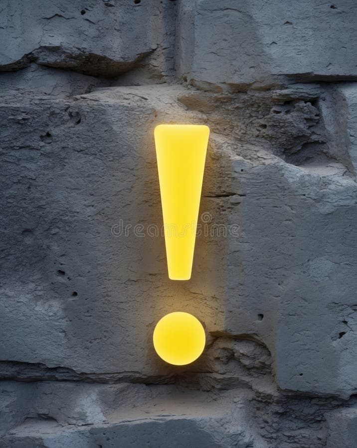 Glowing Exclamation Mark Stone Wall Background Stock Photos - Free ...