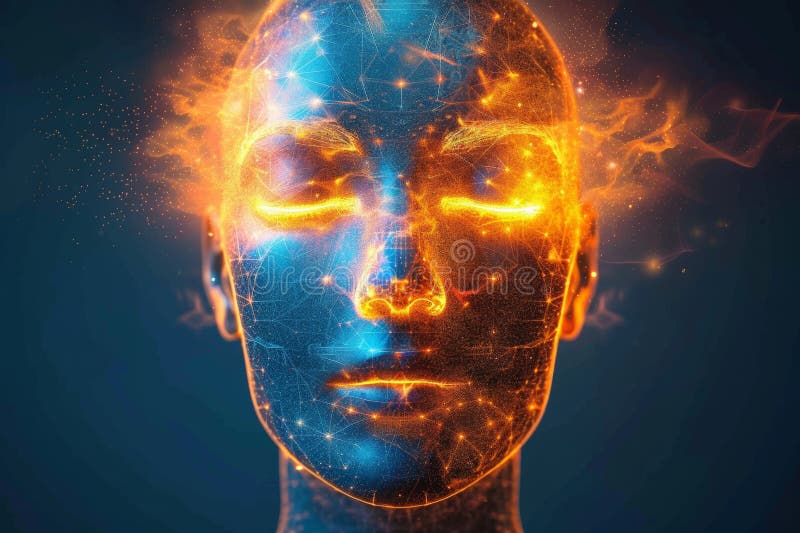 Glowing Face Overlaid with a DNA Helix Explores the Deep Personal and ...