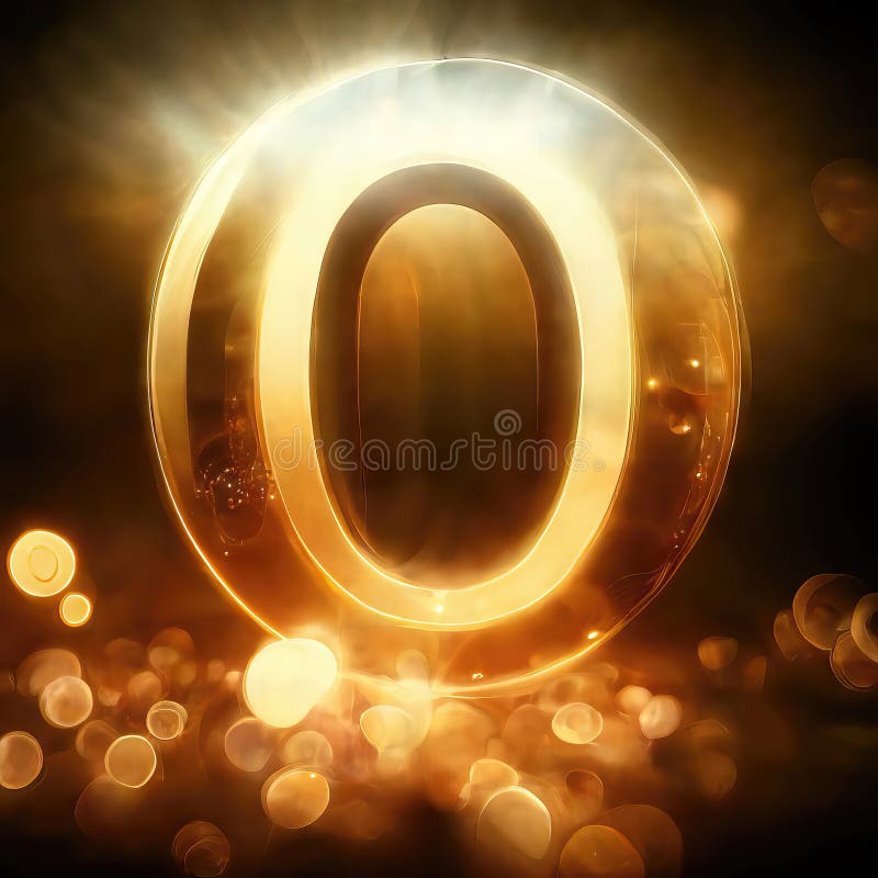 AI Generated Glowing Number 0 or Letter O, New Year Celebration Design ...