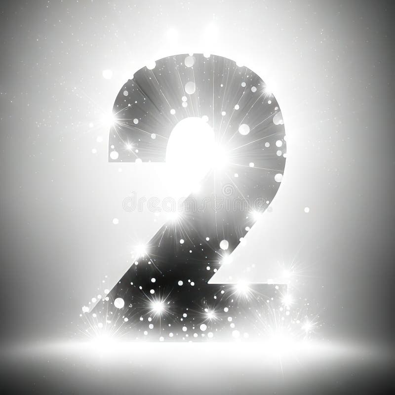 AI Generated Glowing Number 2, New Year Celebration Design Stock ...