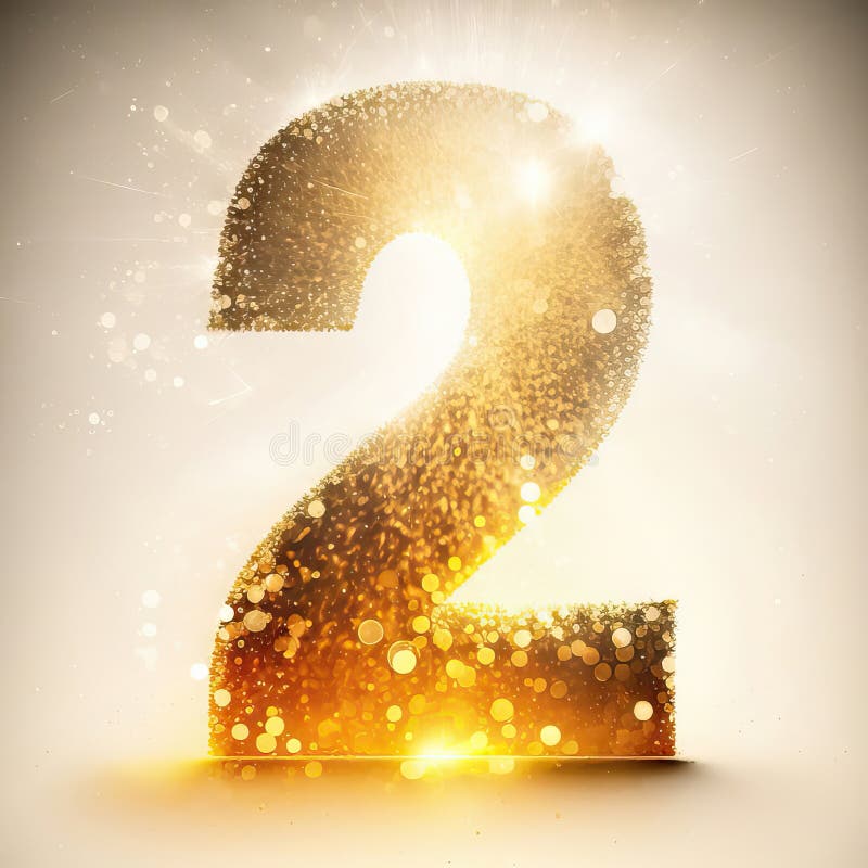 AI Generated Glowing Number 2, New Year Celebration Design Stock ...