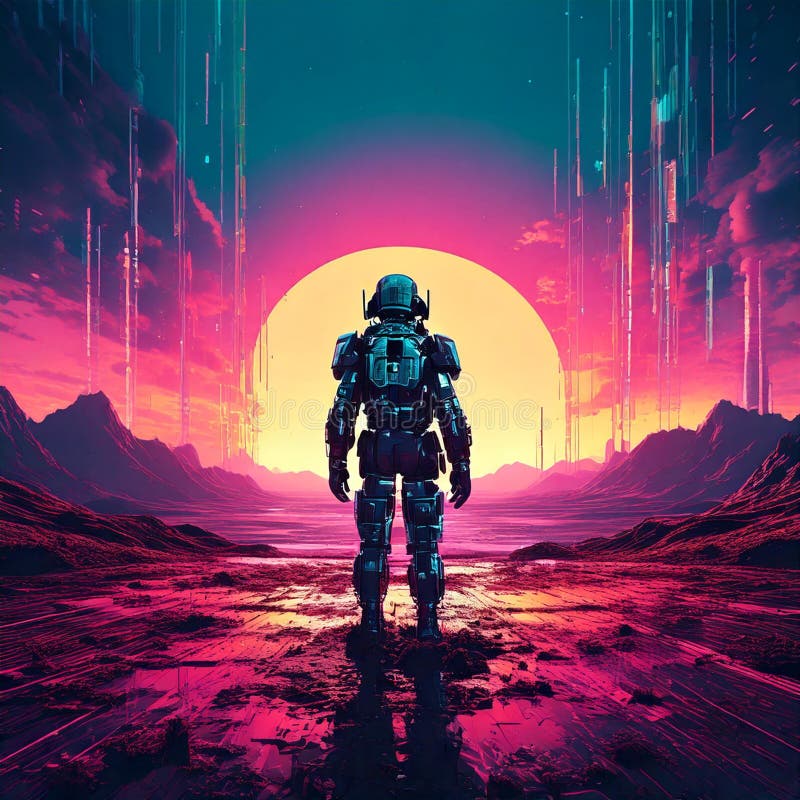 AI-Generated Glowing AI Silhouette in Cyberpunk City – Futuristic ...