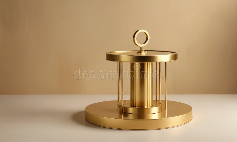 A Gold Colored Object is Sitting on a Table. Stock Illustration ...