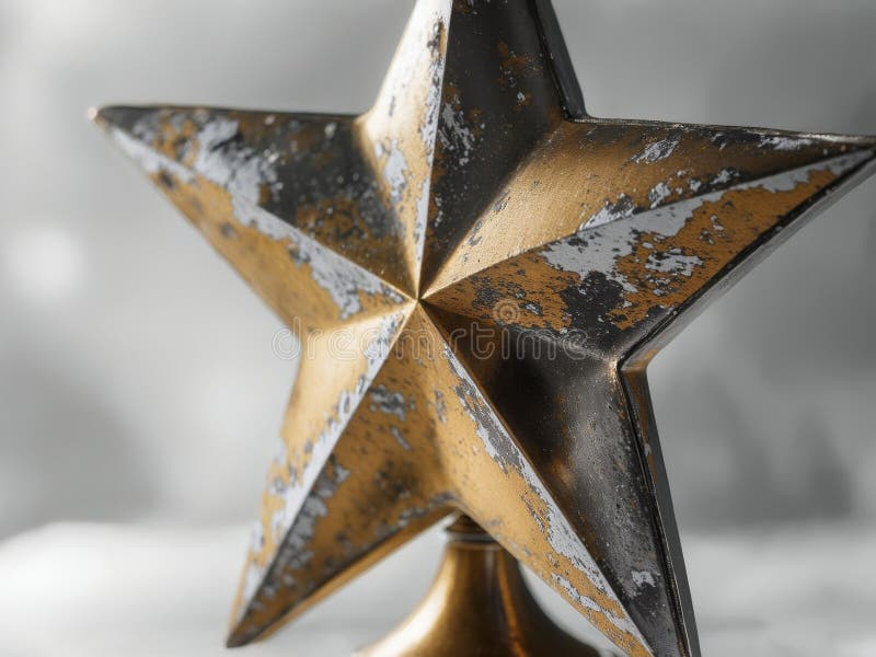 Gold Star Trophy with Distressed Texture Stock Image - Image of systems ...