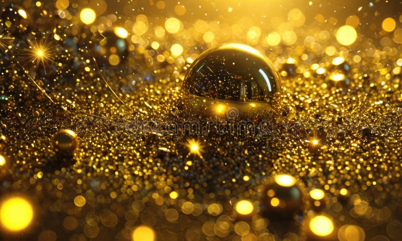 A Gold Colored Ball is in the Center of a Gold Colored Background ...
