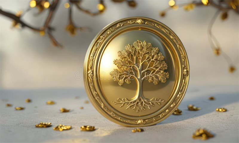 Gold Medallion Tree Stock Illustrations – 171 Gold Medallion Tree Stock ...