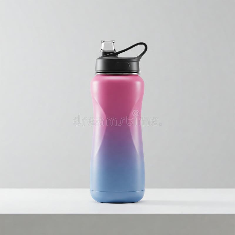 Ai Generated Gradient Water Bottle White Surface Stock Photos - Free ...