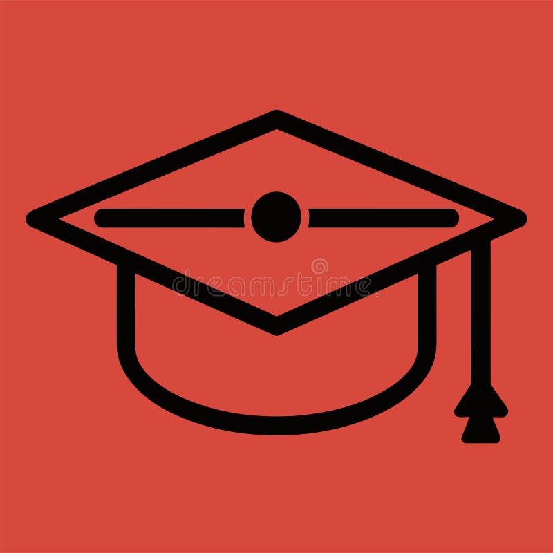 Ai Generated, Graduation Cap, Flat Vector Line Icon. Stock Vector ...