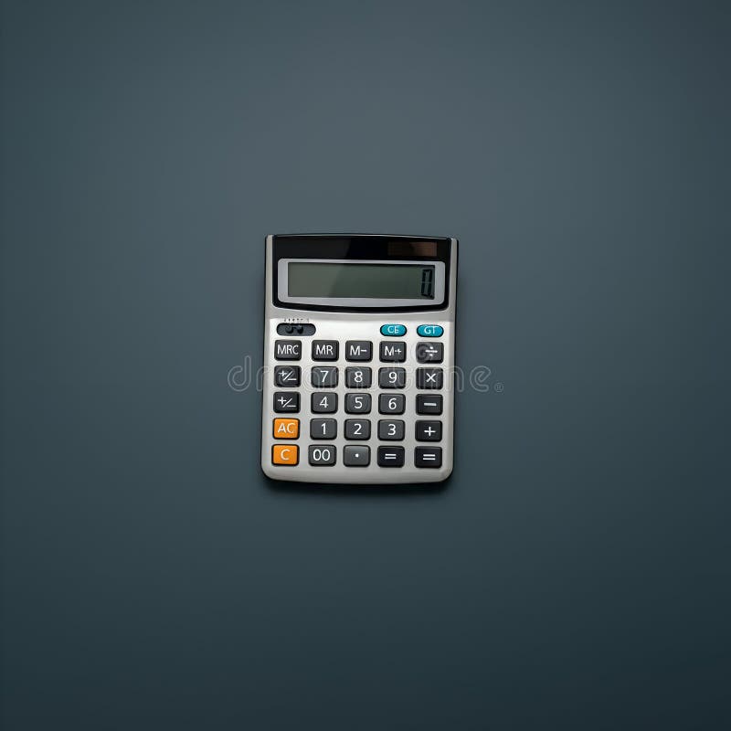 AI-Generated Gray Calculator with a Digital Display on a Gray Surface ...