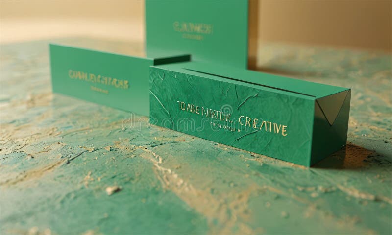 A Green Box with the Words "Gran Via Creative" on it. Stock ...