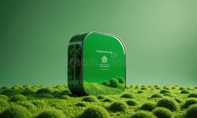 A Green Box with a White Logo on it. Stock Illustration - Illustration ...