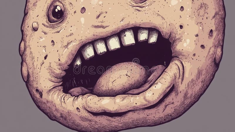 AI-Generated Grotesque Face Stock Illustration - Illustration of ...