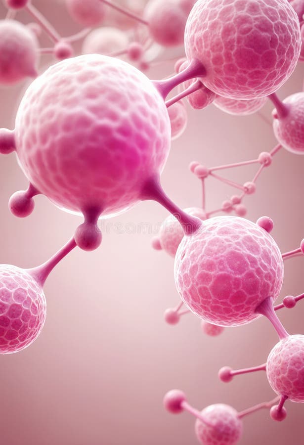 A Group of Pink Cells with Many Small Molecular Model Stock ...