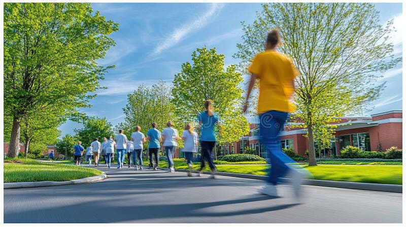 AI-Generated Group Run stock illustration. Illustration of healthy ...