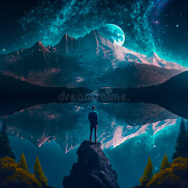 Space Landscape. Possible View in the Sky. Stock Illustration ...