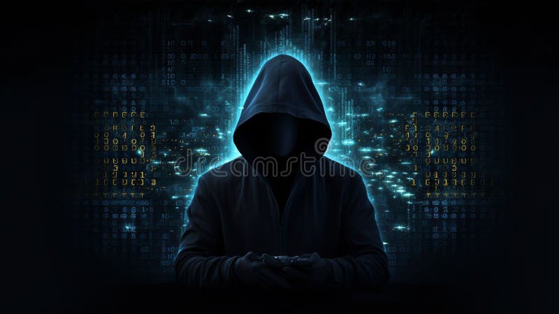 AI Generated Hacker Breaking into Data Server Stock Illustration - Illustration of surveillance ...