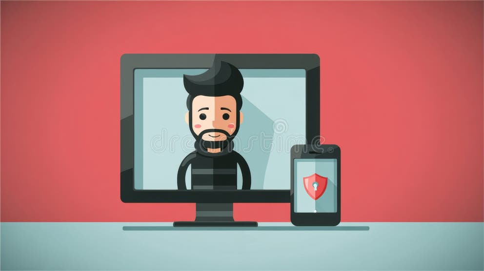 AI-Generated Hacker Illustration Stock Illustration - Illustration of ...