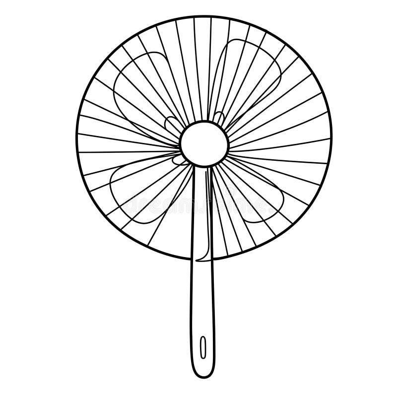 AI-Generated Hand Fan Outline Stock Illustration - Illustration of ...