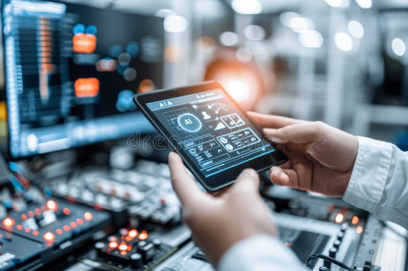 Hand Holding Smartphone with AI Interface, Modern Technology, Digital ...