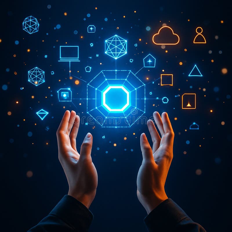 Glowing Futuristic Digital Network Stock Illustrations – 395,289 Glowing Futuristic Digital ...