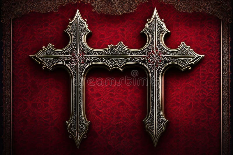 A Hauntingly Beautiful Cross Stock Illustration - Illustration of ...